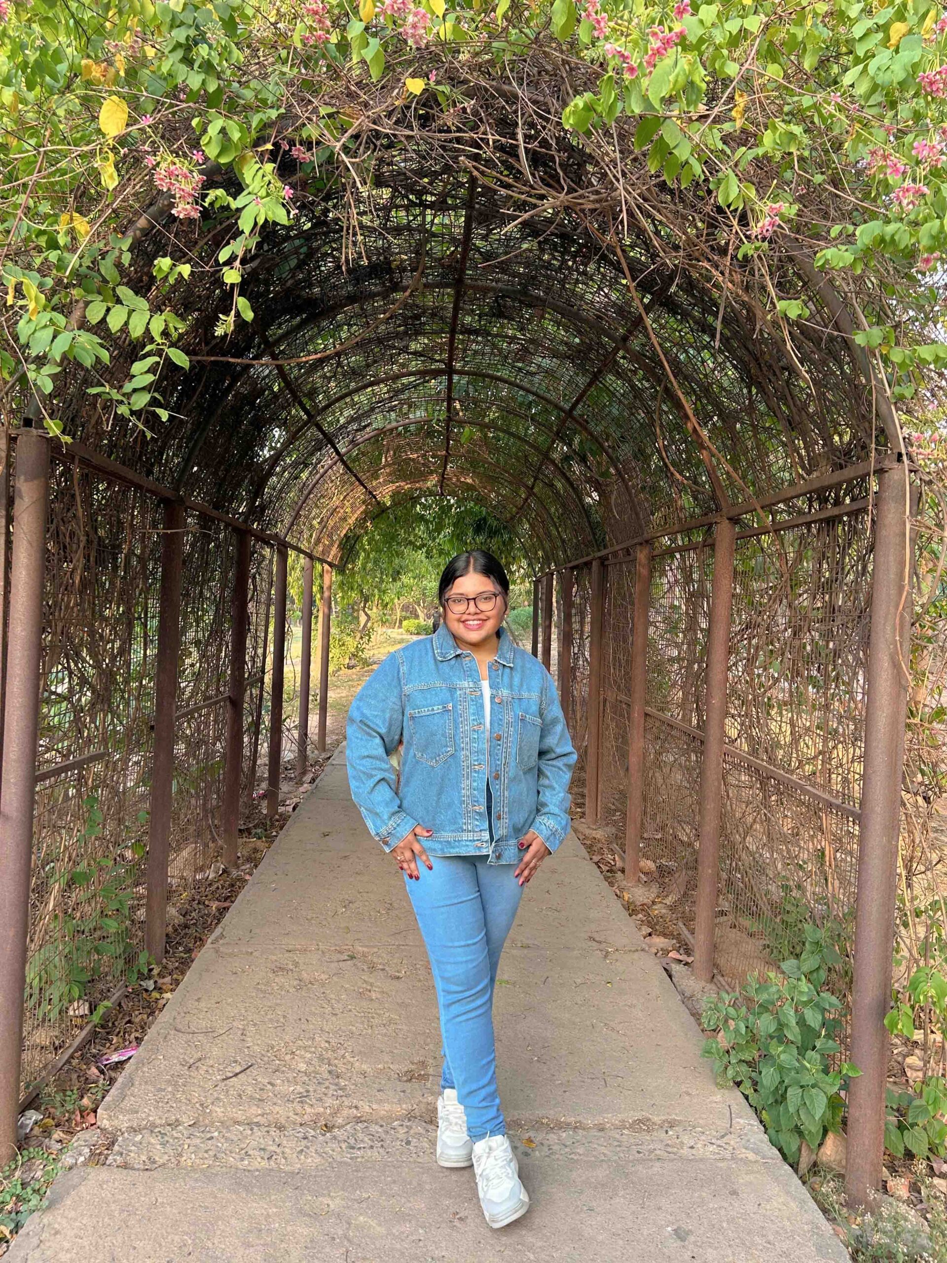 Wildflower Blue Mesh Denim Jacket - Noxaraa